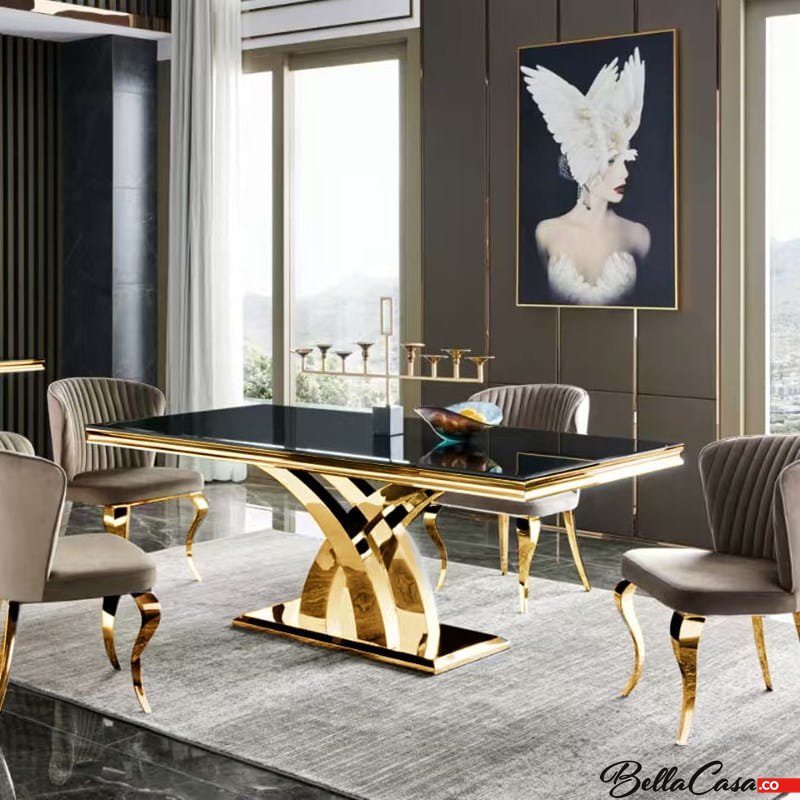 Colorado Gold glamour Table 160x90 cm - gold stainless steel, modern ...